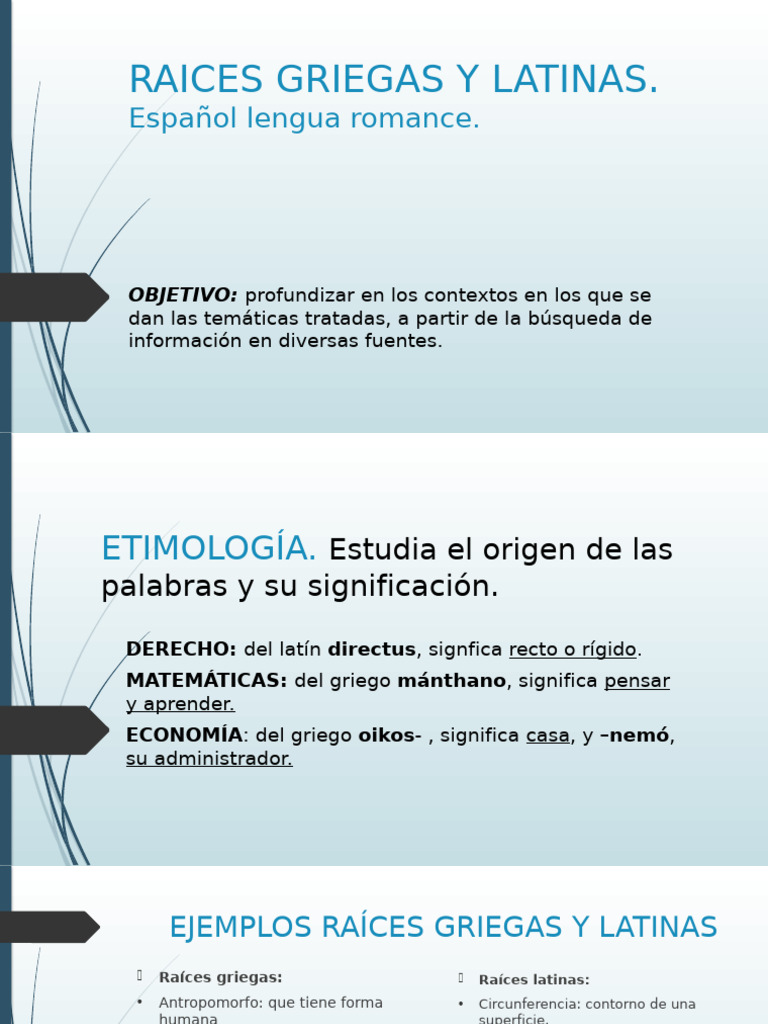 Raices Griegas y Latinas | PDF | latín | Lingüística