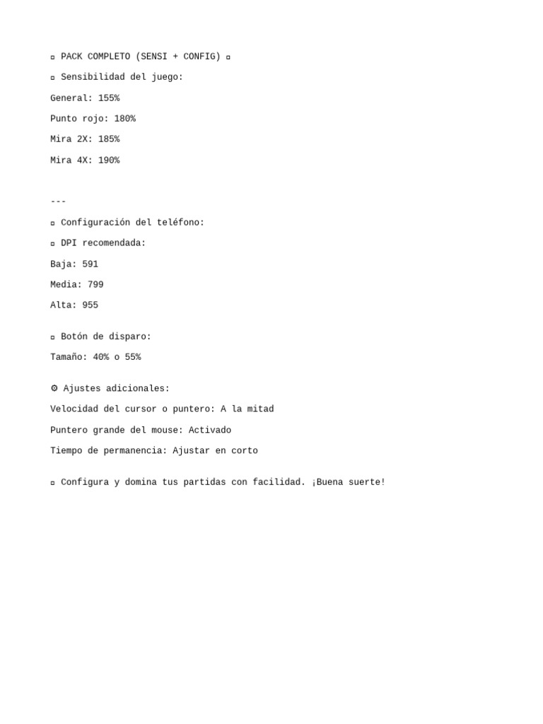 Pack Completo (Sensi+Config) | PDF