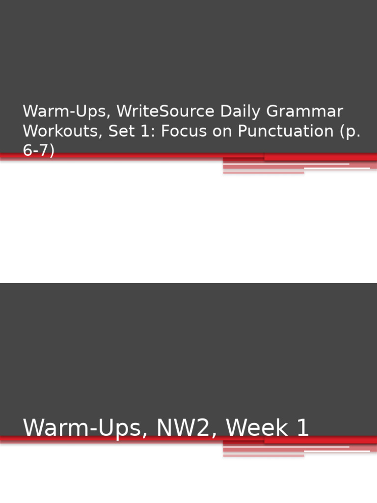 Punctuation Warm-Ups for Grammar Practice | PDF
