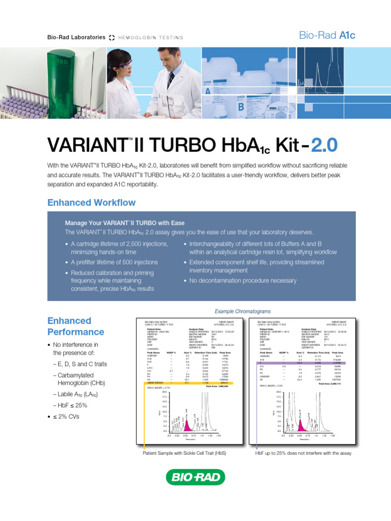 Bio-Rad VARIANT II TURBO HbA1c Kit | PDF | Glycated Hemoglobin ...