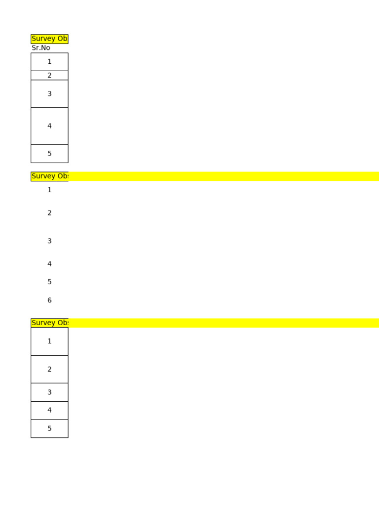 Survey Observation Sheet | PDF | Interchange (Road) | Road Transport