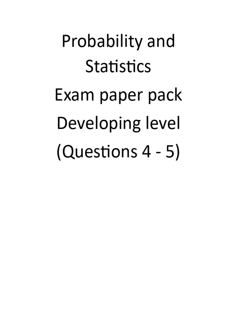 Probability and Statistics DEVELOPING | PDF | Probability | Applied Mathematics