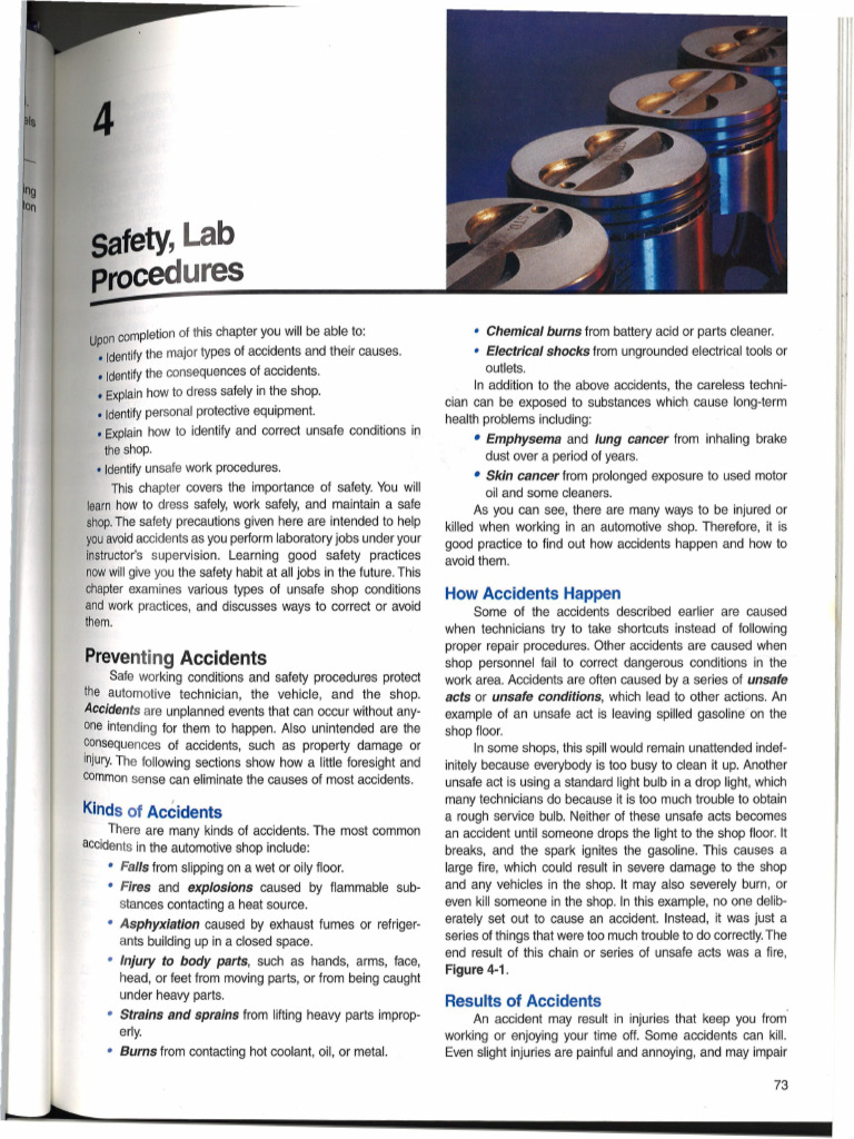 Chapter 4 Safety, Lab Procedures Chapter | PDF