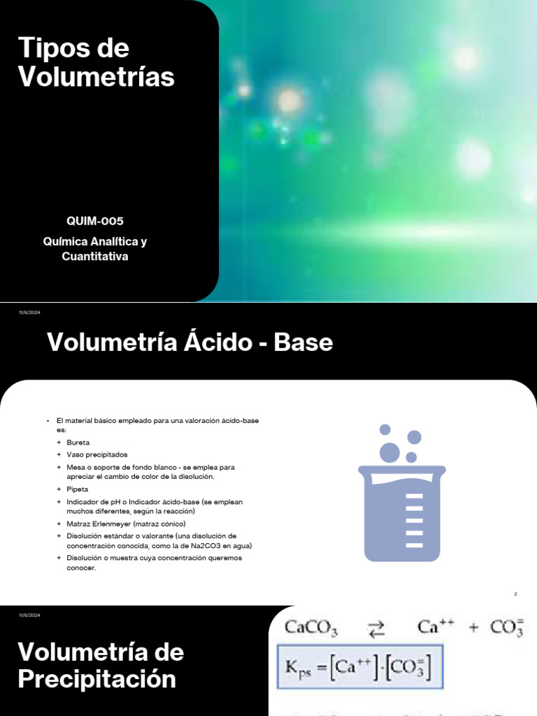 Tipos de Volumetrías | PDF | Valoración | Química