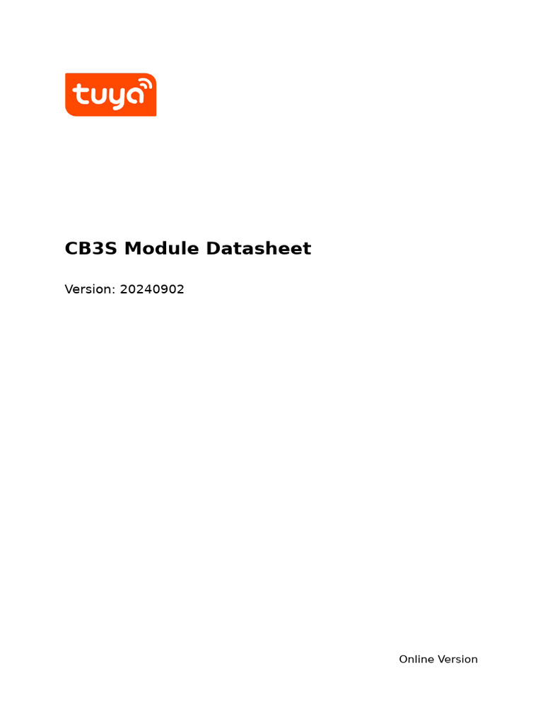 CB3S Module Datasheet - Tuya Developer Platform - Tuya Developer ...