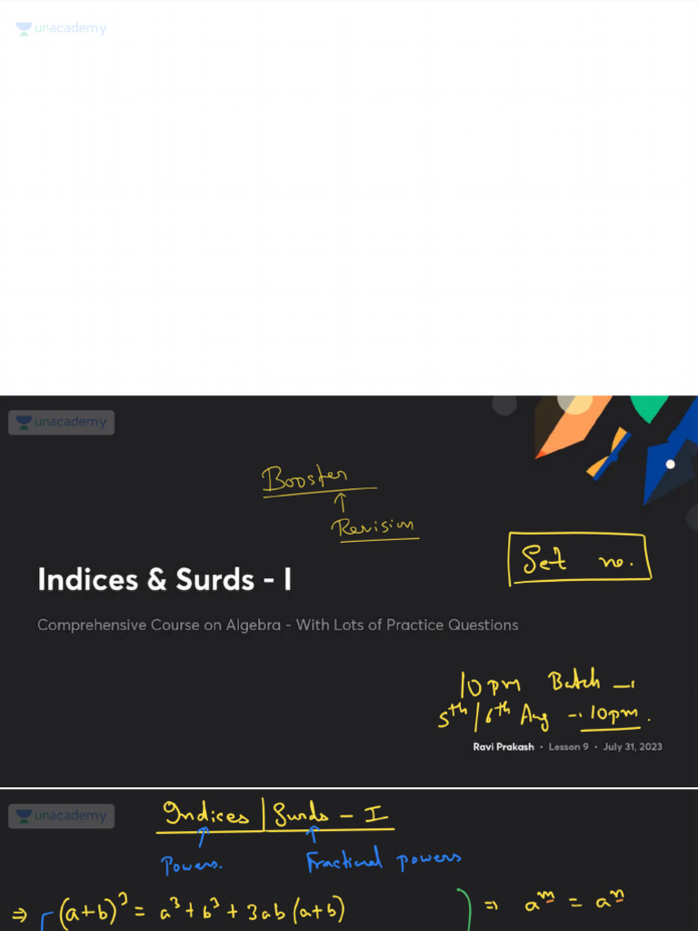 Indices Surds I With Anno | PDF