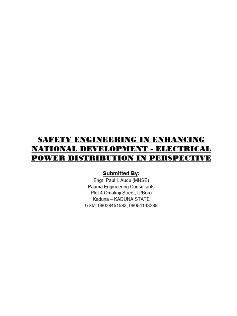 Seminar Paper on Electrical Distribution Safety | PDF | Electrical ...