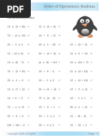 BODMAS Questions Grade6 | PDF