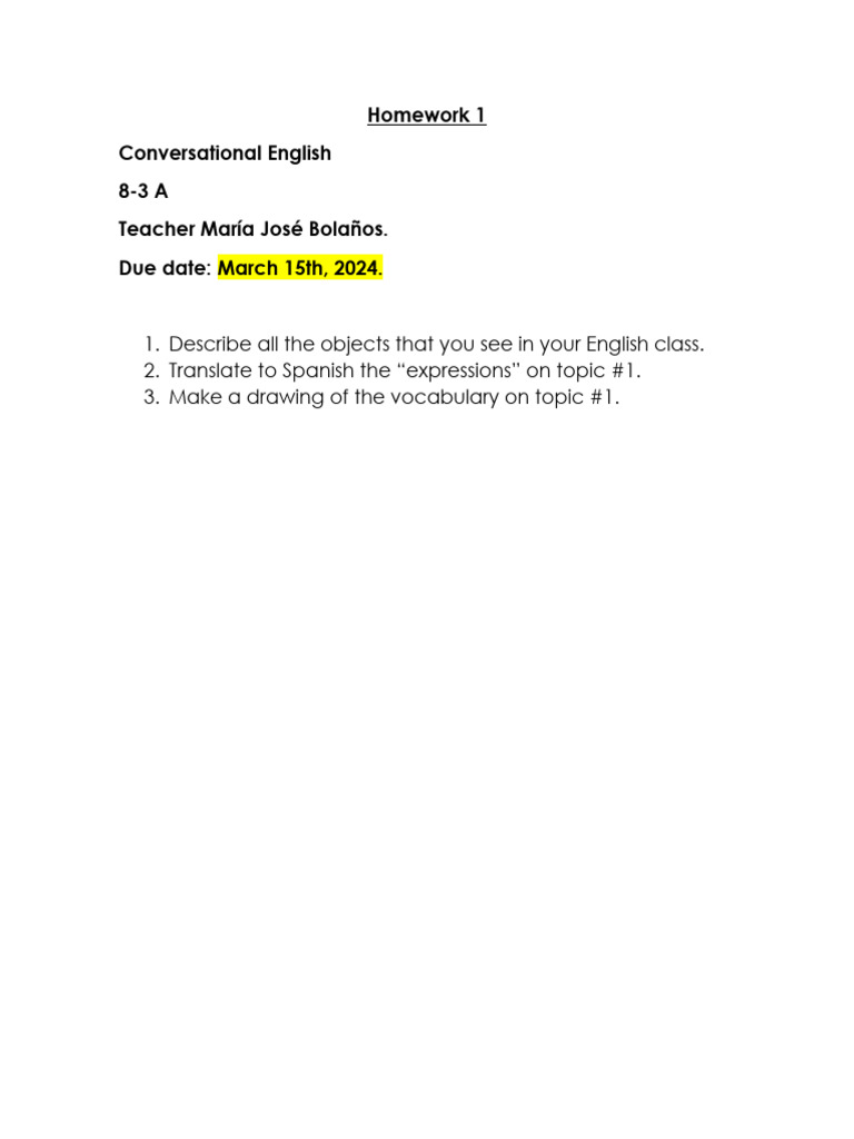 Homework 1 I Semester 8-3A | PDF