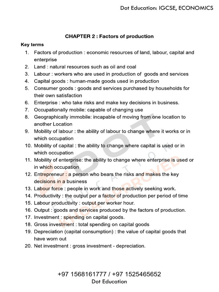 Chapter 2 Factors Of Production Pdf