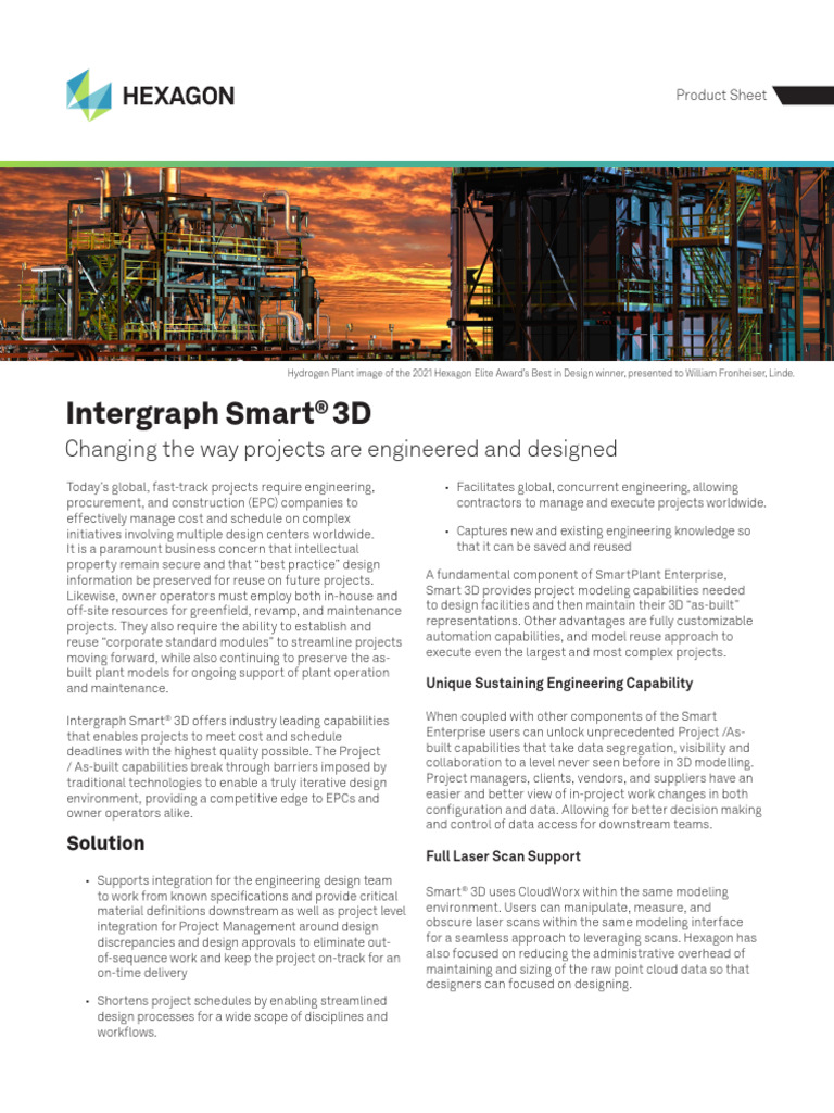 Hexagon PPM Smart 3D Product Sheet US | PDF | Engineering | Supply Chain