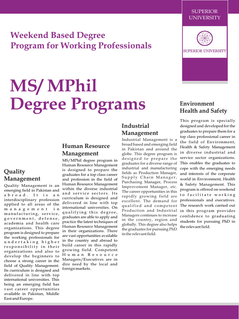 Weekend Based Degree Program Lahore 1 | PDF | Human Resource Management ...