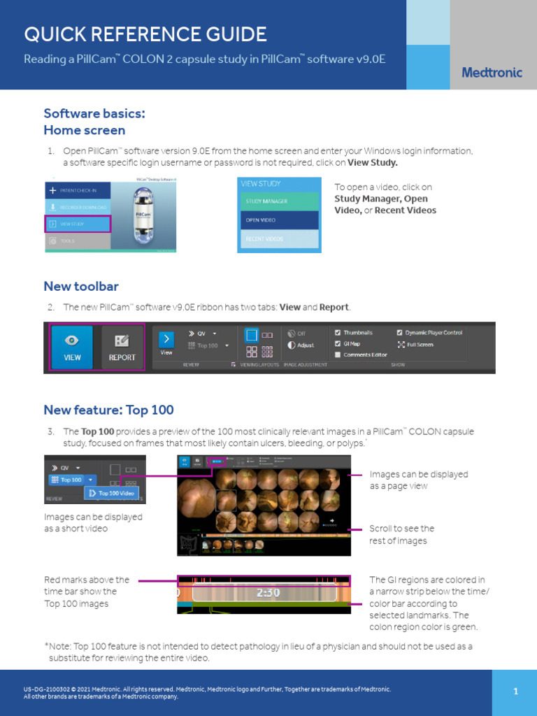 Medtronic Pillcam Colon 2 Quick Reference Manual – XNCUC