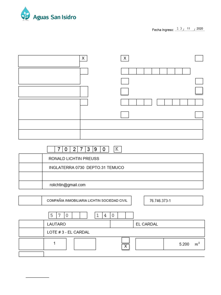 Formulario para Solicitud de Factibilidad de Servicios Sanitarios | PDF