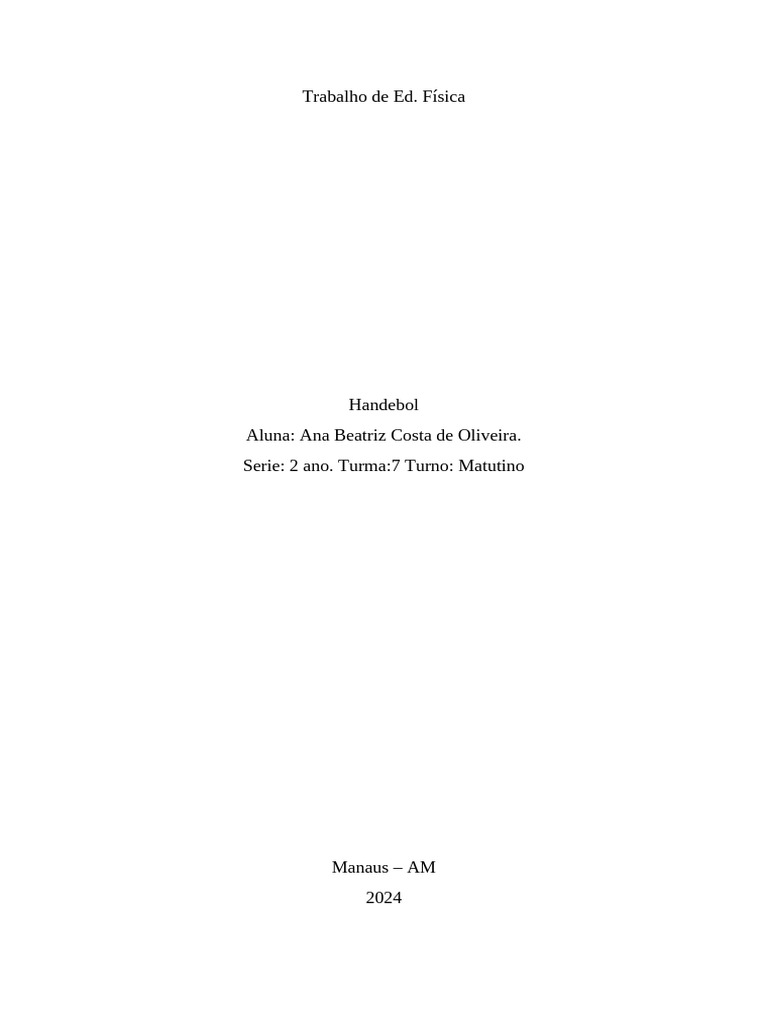 História e Regras do Handebol | PDF | Esportes