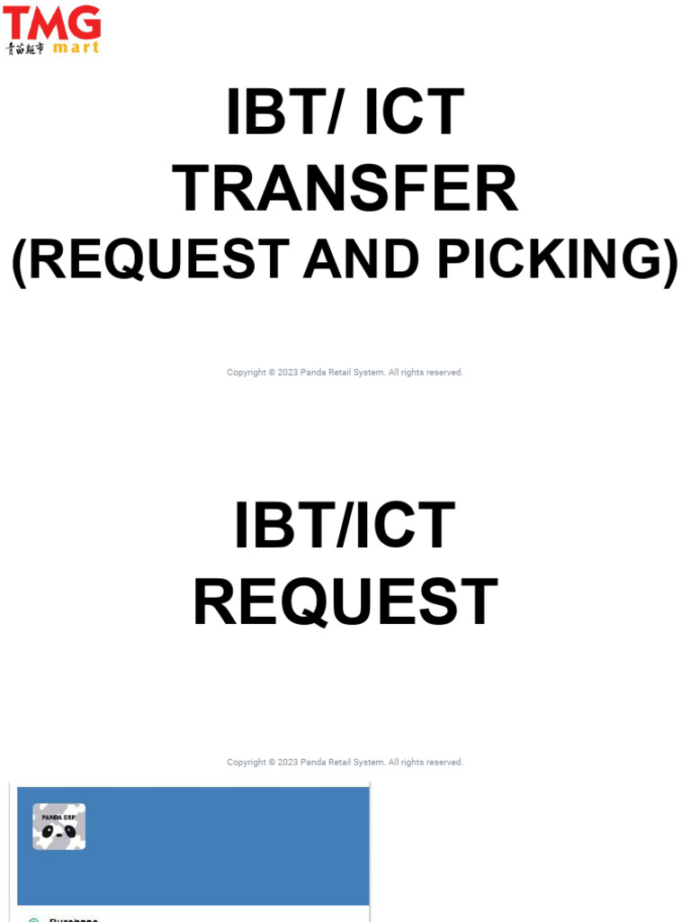 Ibt - Ict Request and Picking (Outlet Transfer) | PDF