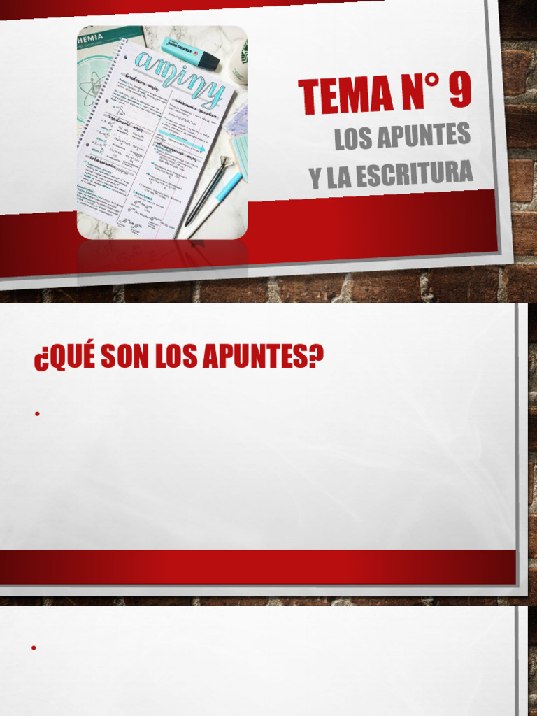 Tema #9. Los Apuntes y La Escritura | PDF | Aprendizaje | Memoria