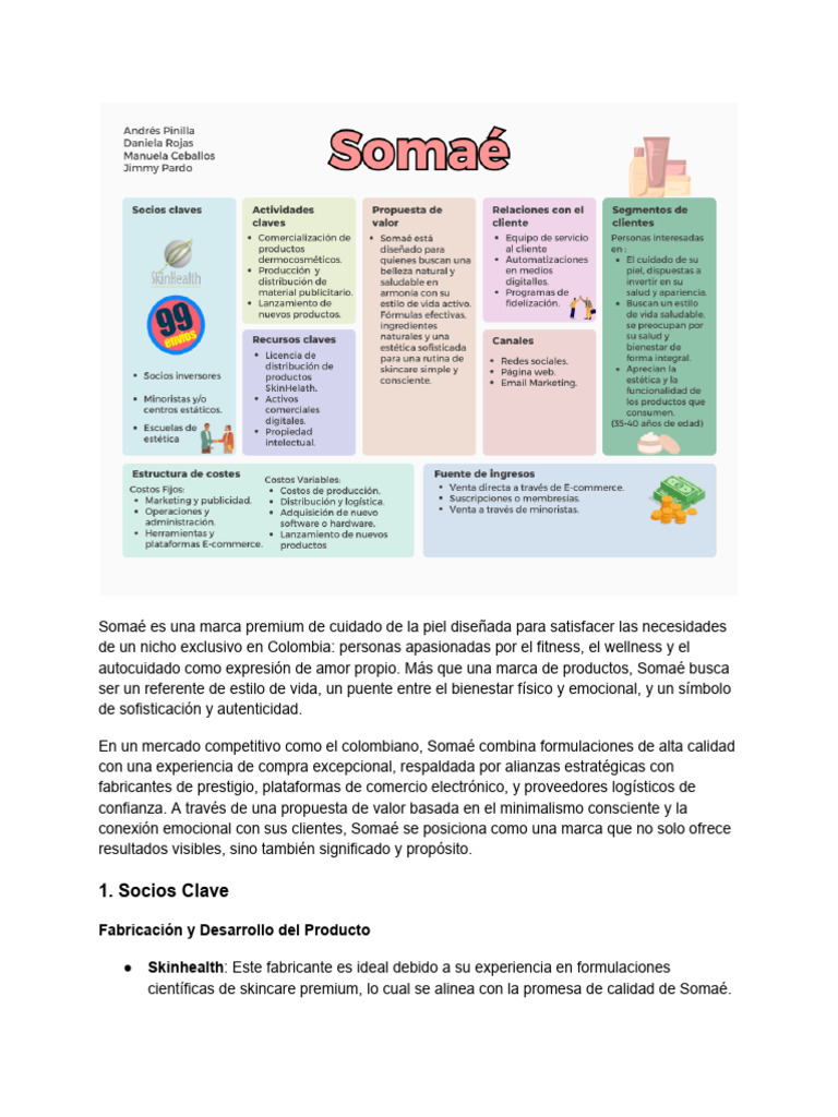 Modelo Canvas Somaé | PDF | Comercio electrónico | Las compras en línea