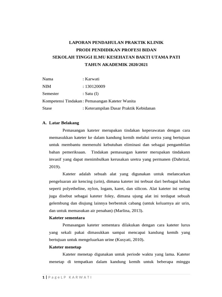LP - Kateter Wanita | PDF