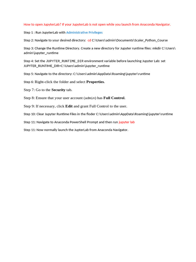 How To Open JupyterLab | PDF