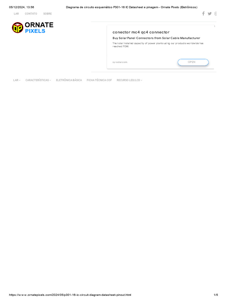 Diagrama de Circuito Esquemático P301-16 - Equivalente P301-30 | PDF | Rede elétrica | Eletricidade