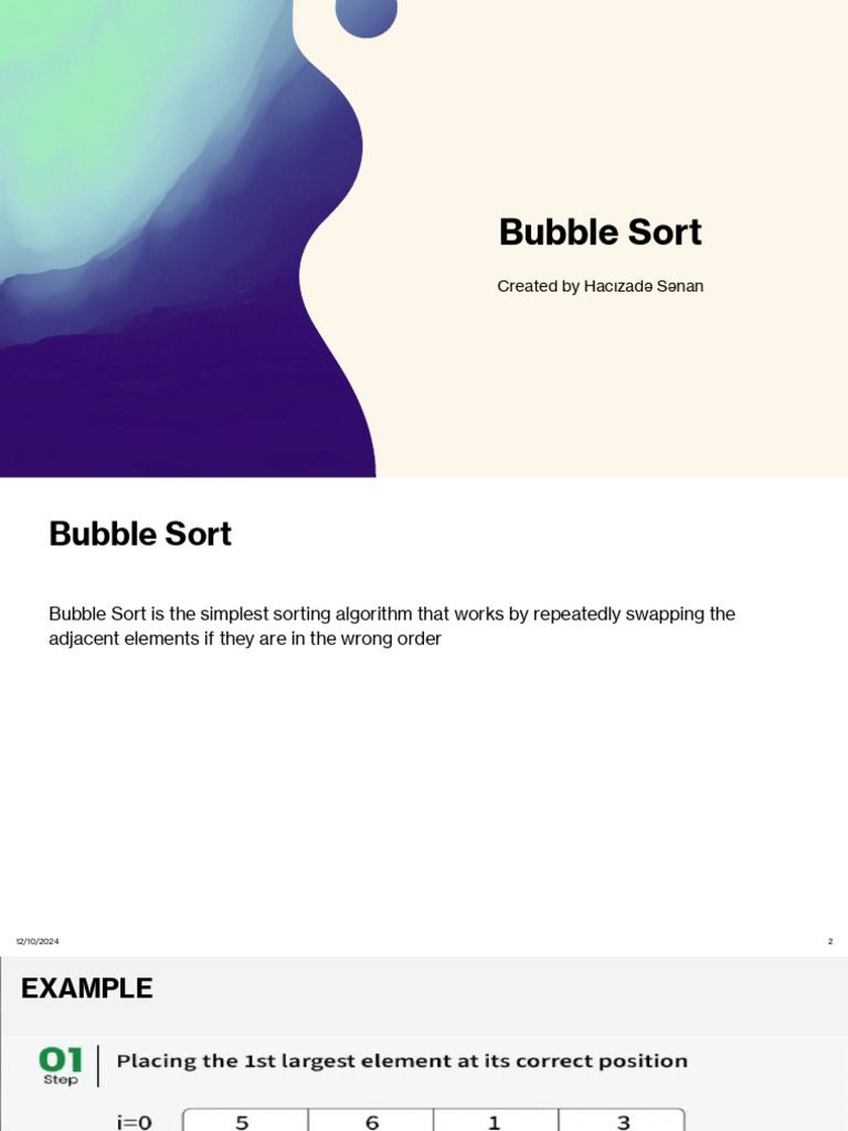 Understanding Bubble Sort Algorithm | PDF