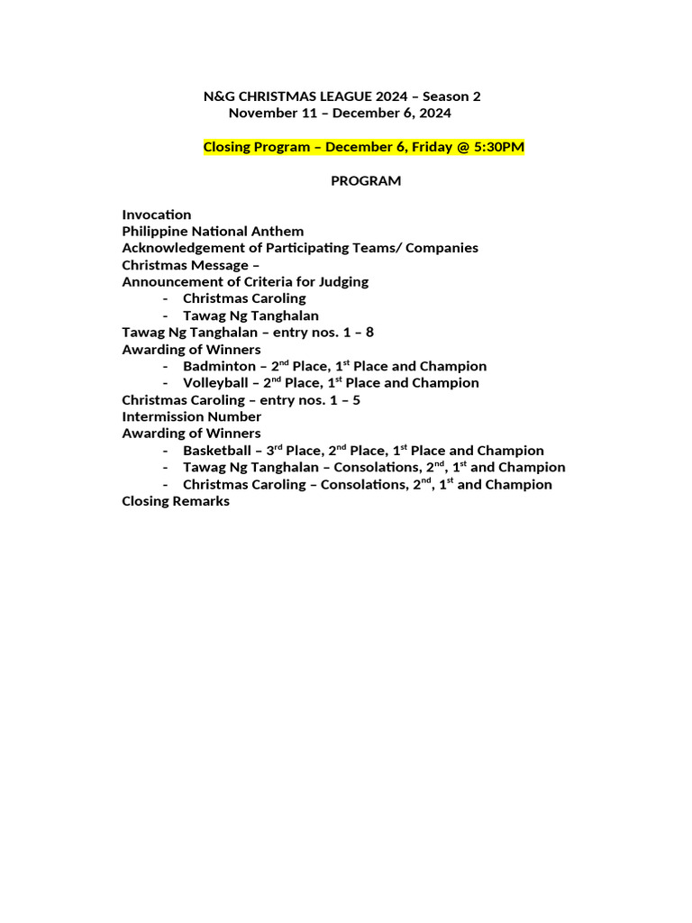 CL 2024_Closing and Awarding | PDF