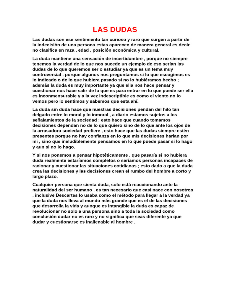 las dudas | PDF