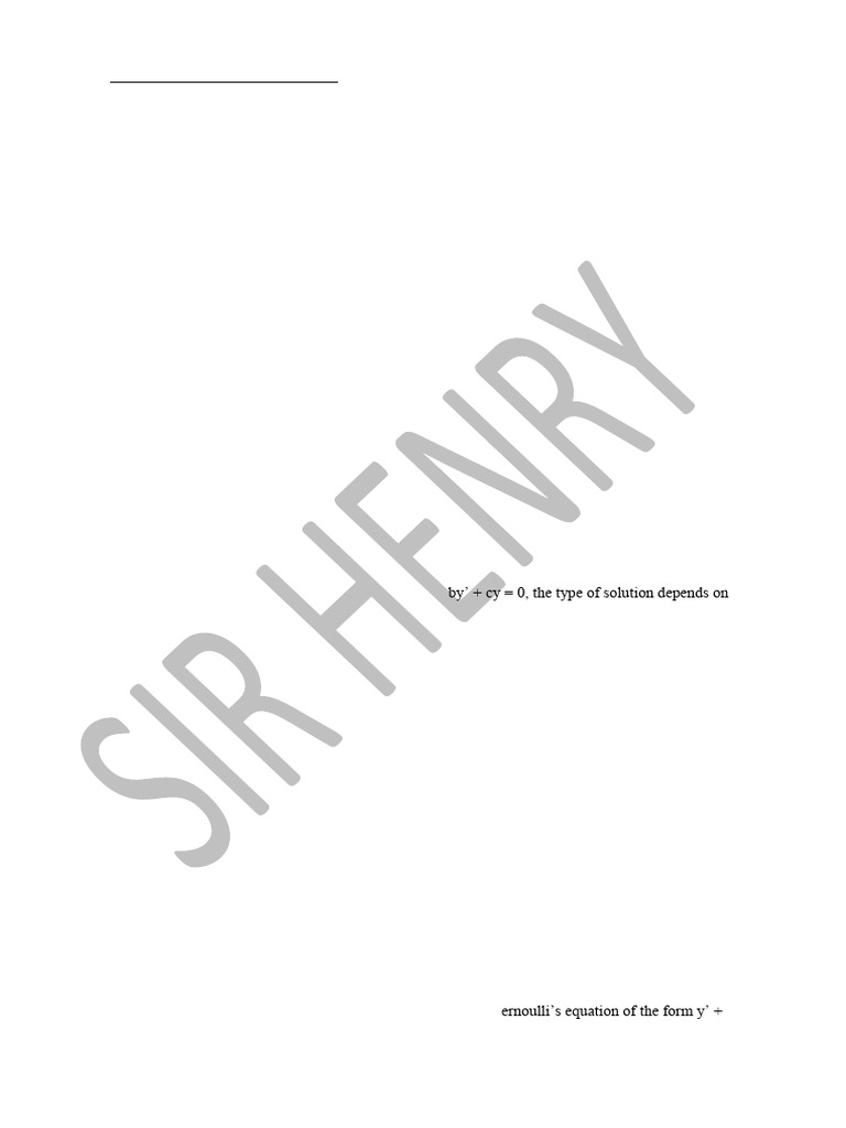 Mth 203 Revision Class by Sir Henry-1 | PDF | Equations | Differential Equations