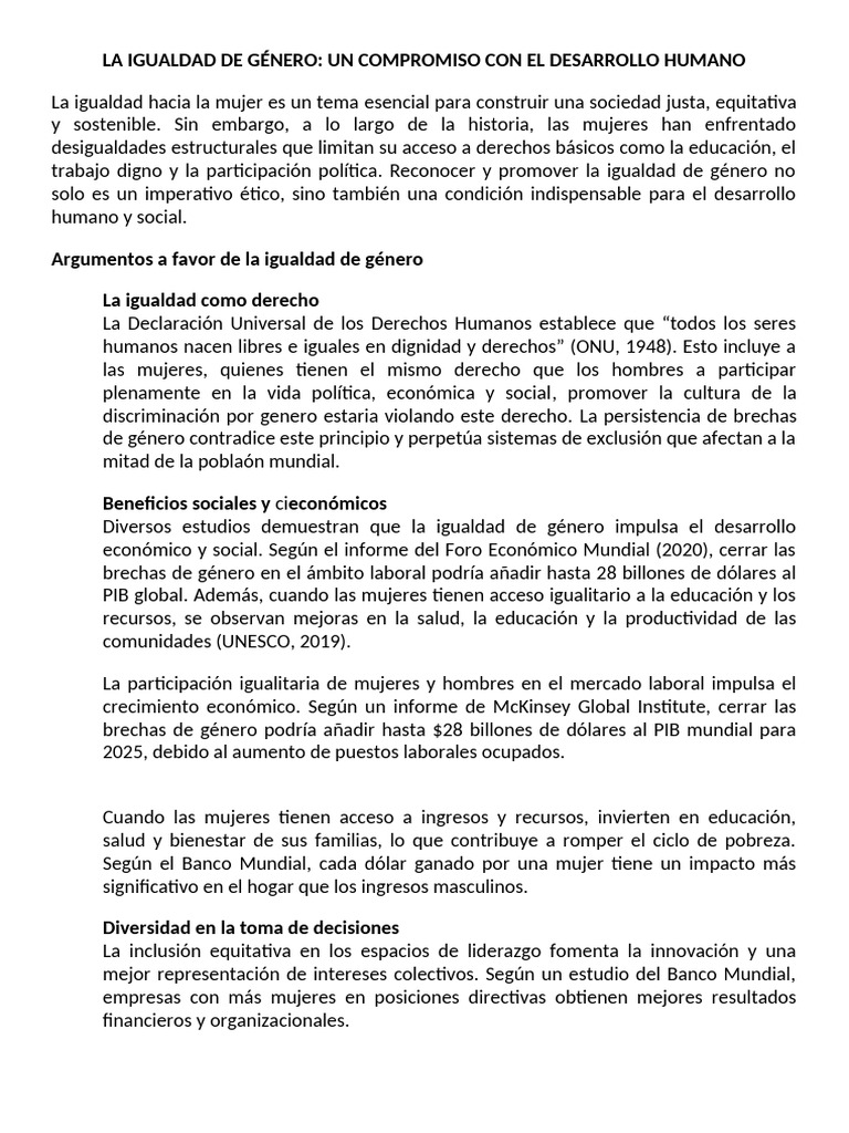 La Igualdad de Género | PDF | Igualdad de género | Estudios de género