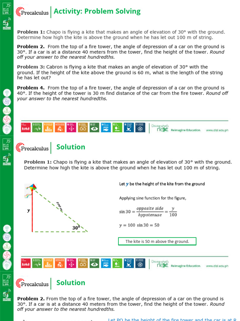 Sample Problems - Application of Trigonometric Functions - Module 5 ...