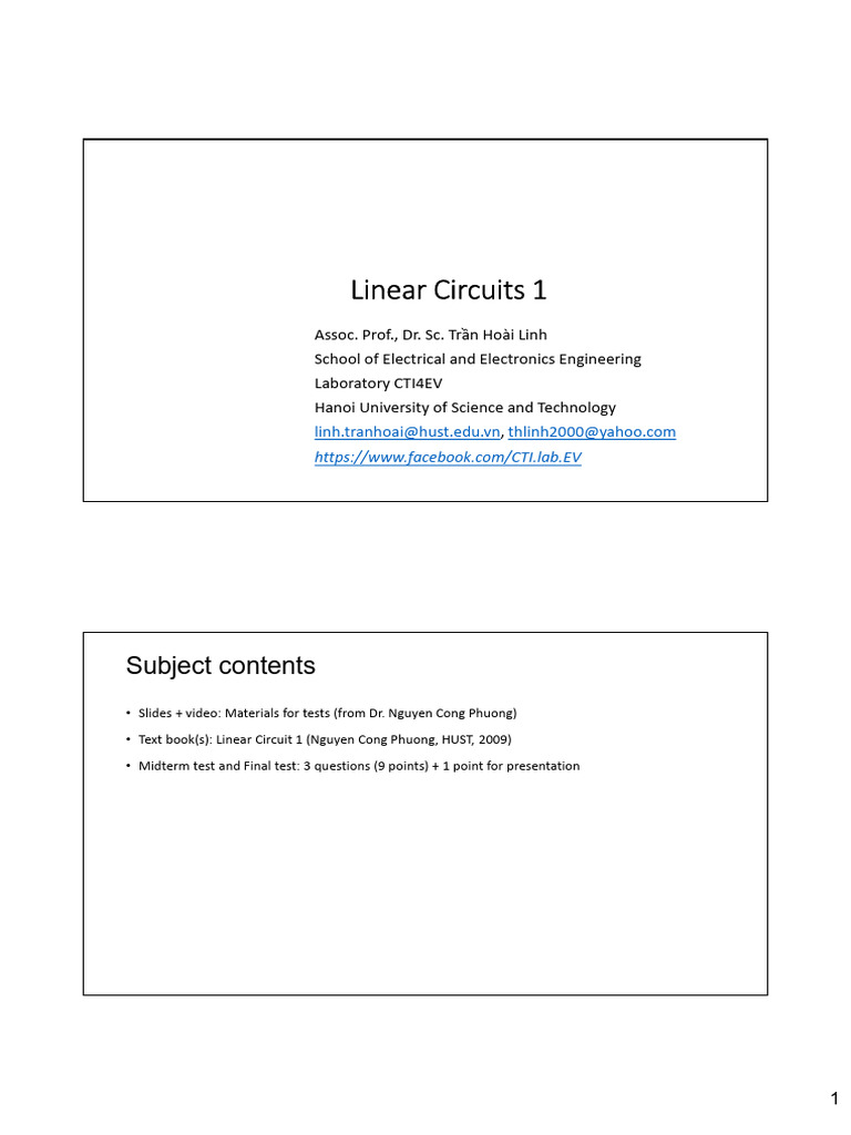Slides of Linear Circuit 1 - For Noting | PDF | Electrical Network | Electrical Resistance And ...