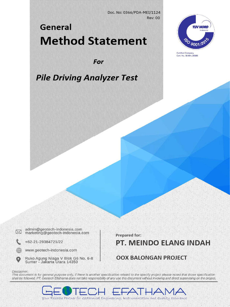 Metode Kerja Umum PDA Test | PDF