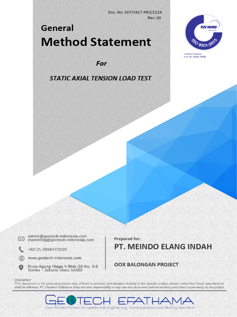 Metode Uji Tarik Aksial Statis Tiang | PDF