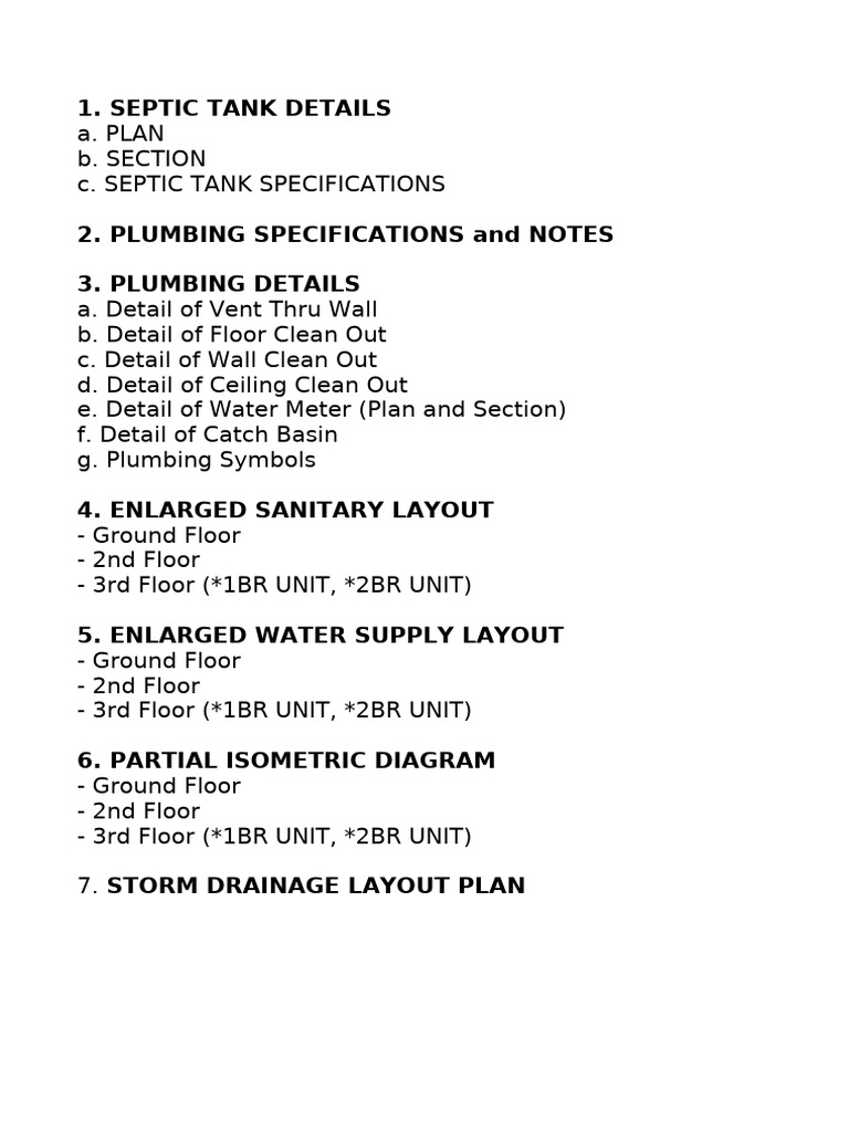 Plumbing & Septic System Layout | PDF