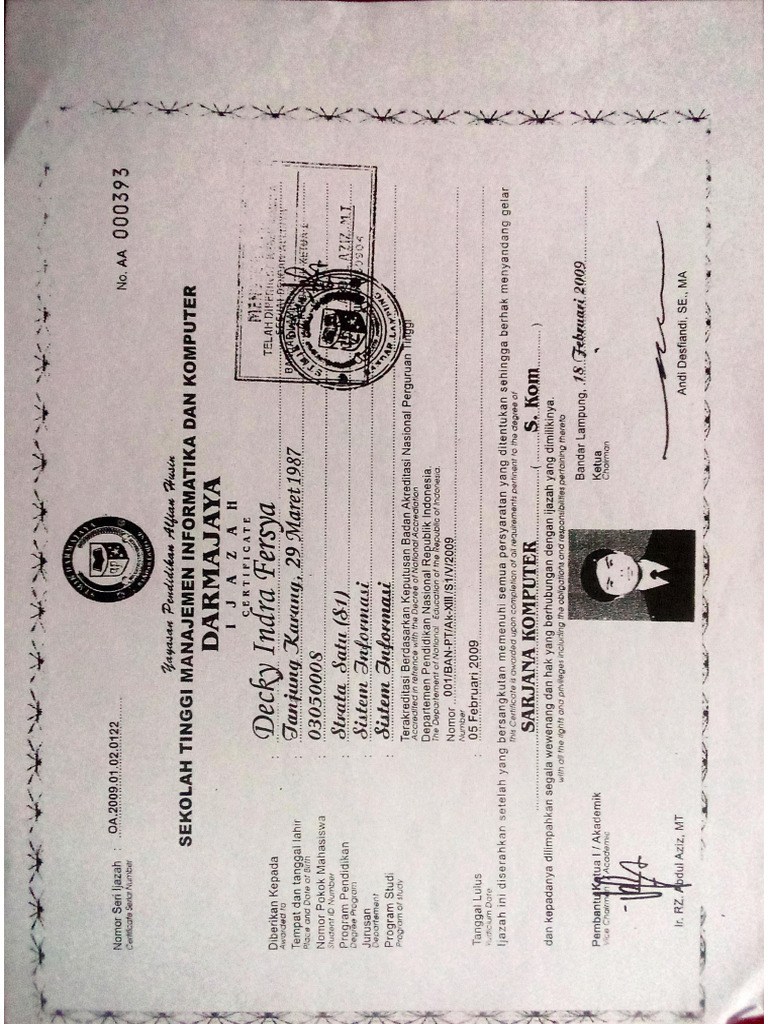 Ijazah transkrip | PDF