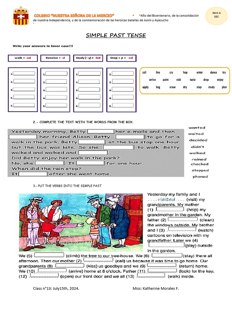 Simple Past Tense | PDF