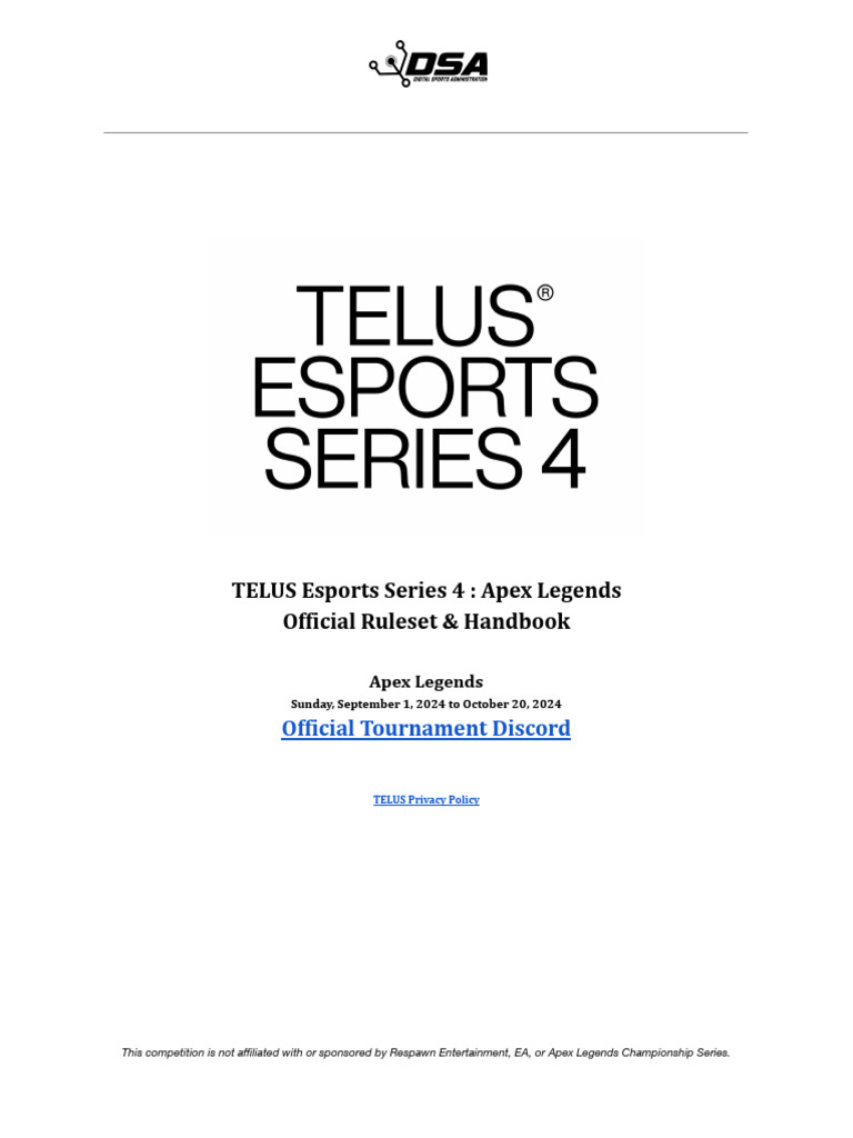 Telus Apex Legends en Rules | PDF | Tournament