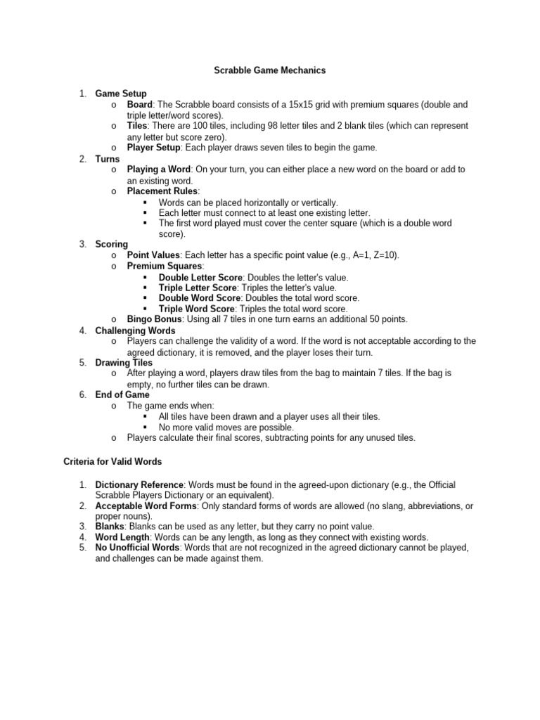 Scrabble Game Mechanics | PDF | Linguistics