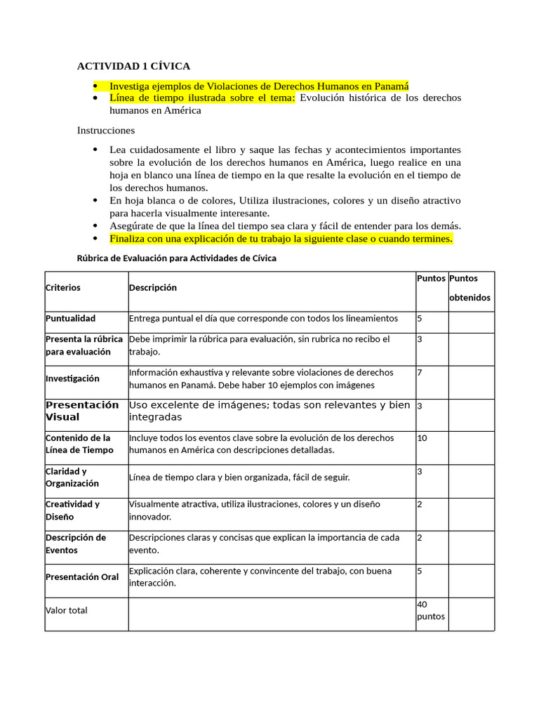 Instrucciones Para Actividad 1 Cívica 8 | PDF | Comunicación humana