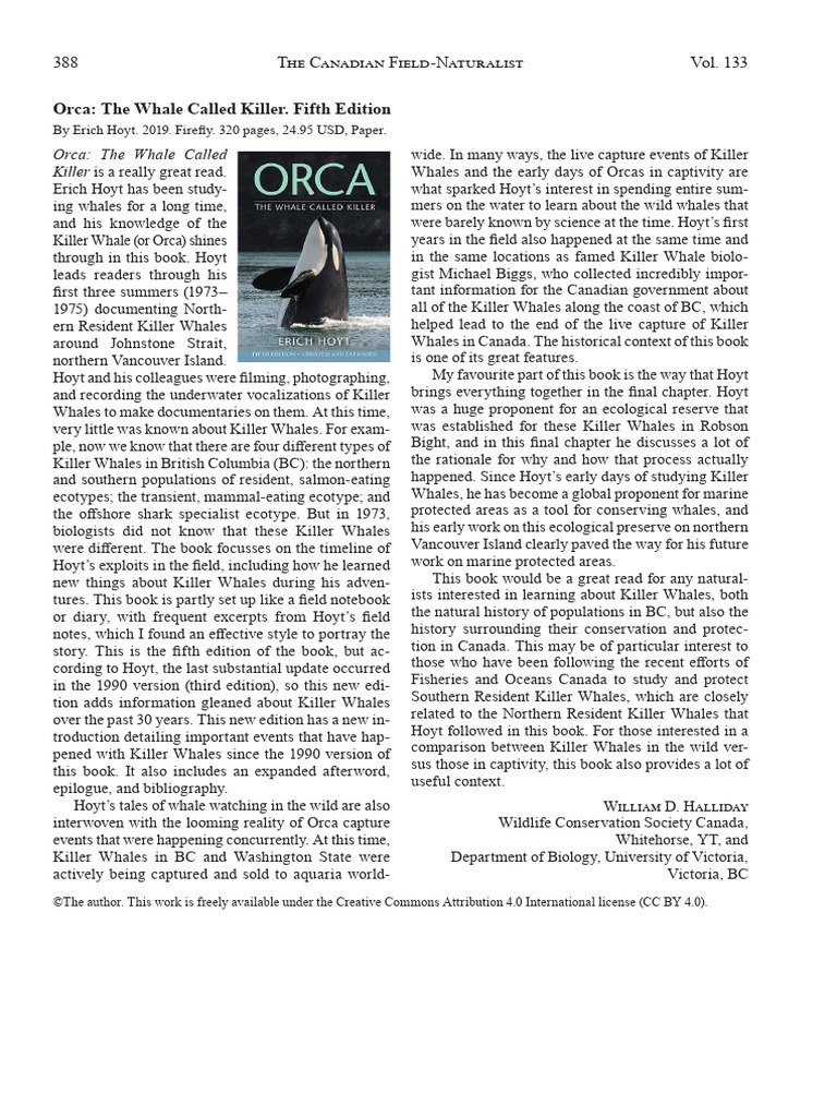 Orca The Whale Called Killer Fifth Edition by Eric | PDF | Toothed ...