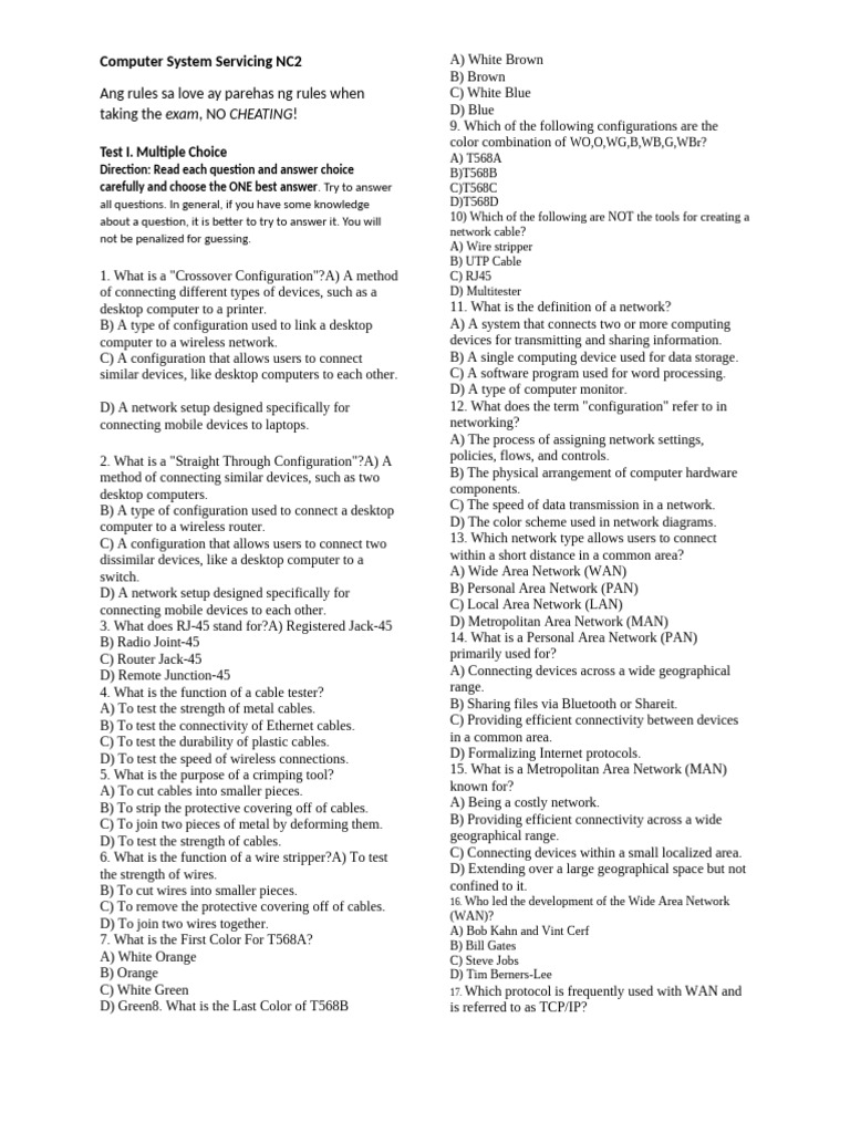 Examination 3 | PDF | Computer Network | Internet Protocols