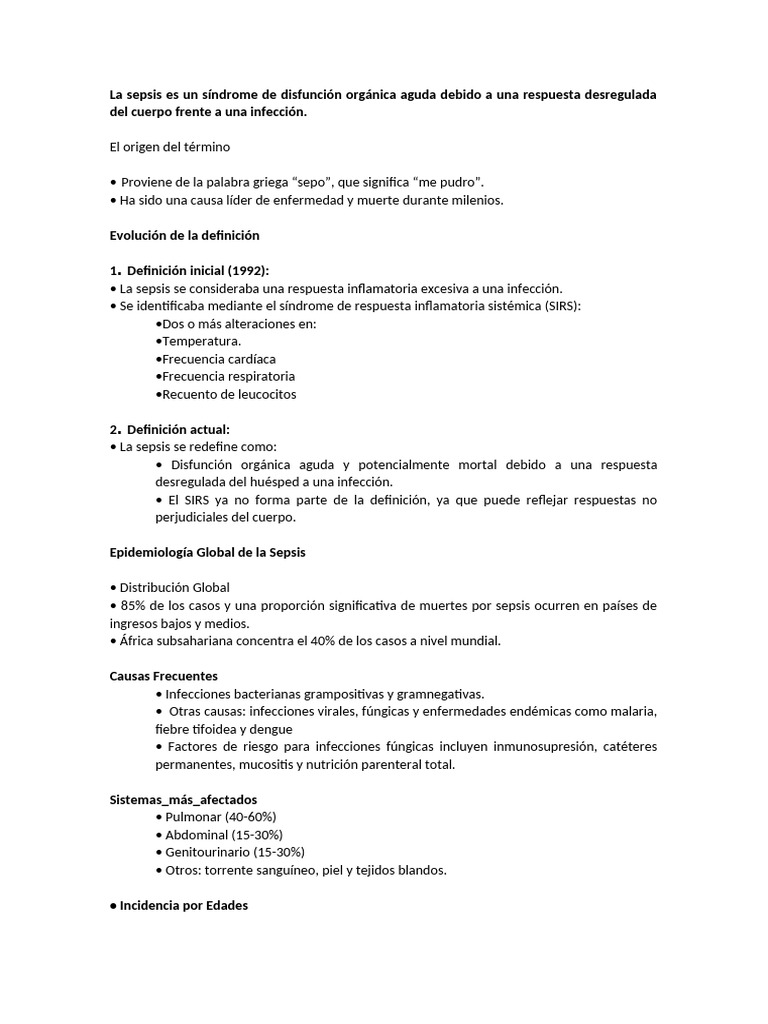 Resumen Sepsis NEJM | PDF | Septicemia | Sistema inmune