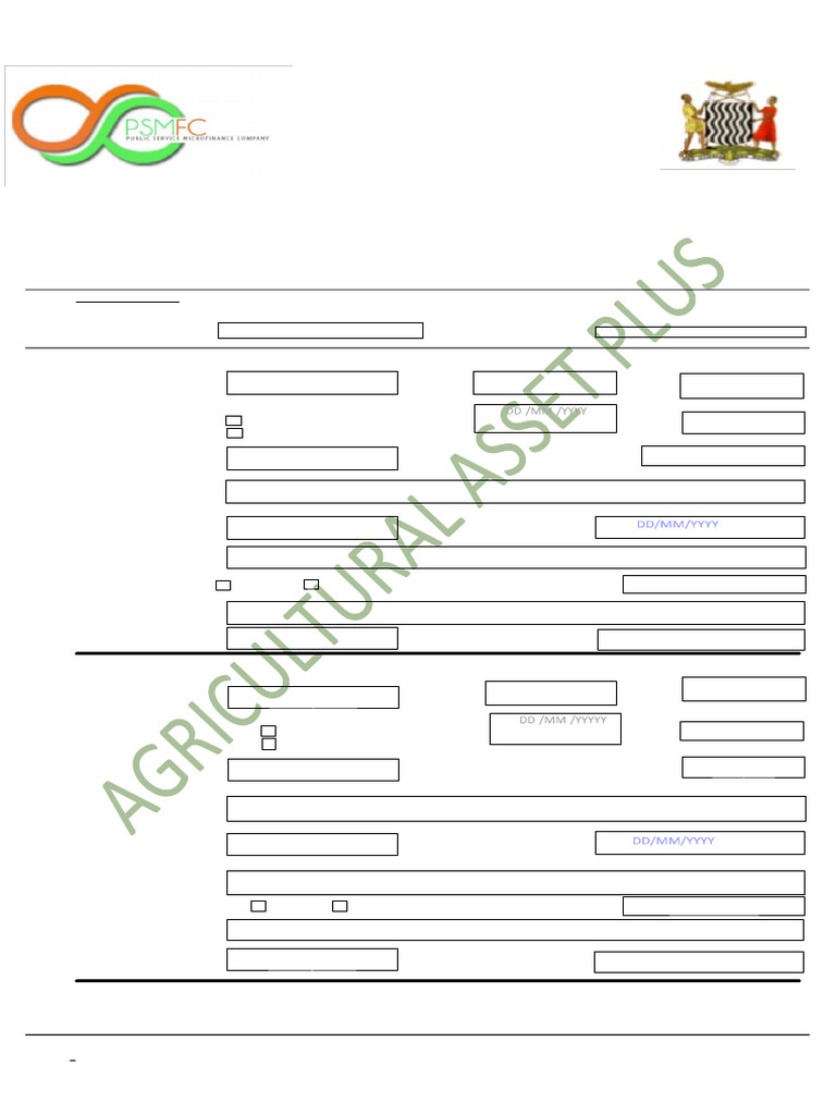 PSMFC Agricultural Loan Application Form | PDF | Interest | Insurance
