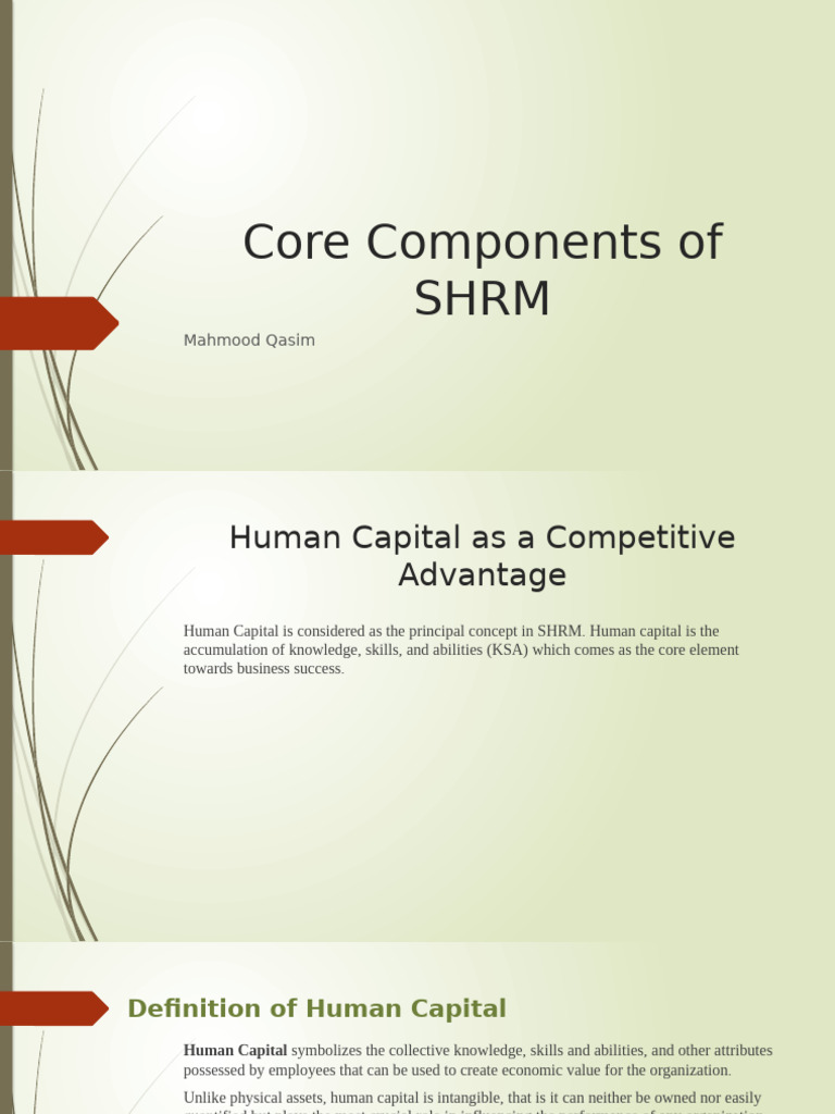1 Core Components of SHRM | PDF | Human Resource Management | Human Capital