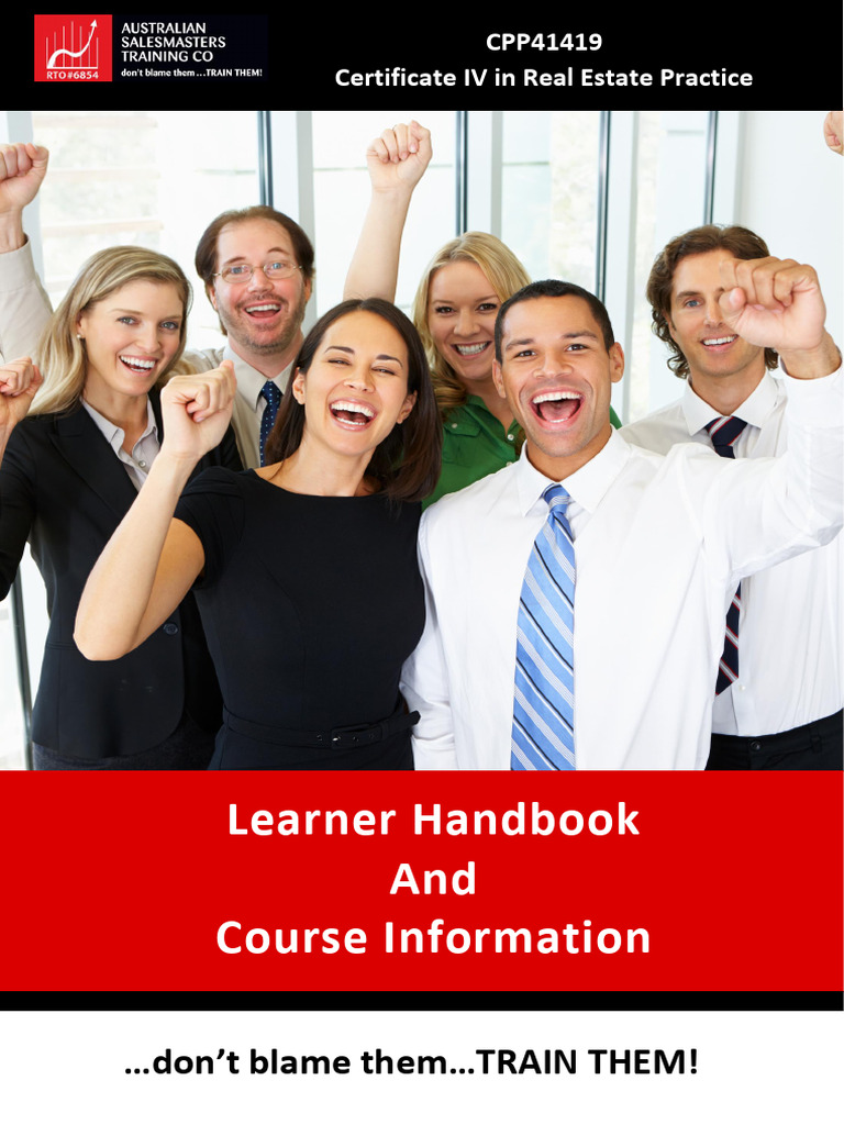 CPP41419 - Certificate IV in Real Estate Practice - Learner Handbook - VIC | PDF | Diploma