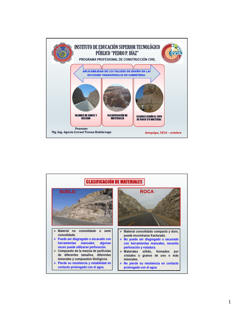 7.-APLICABILIDAD DE TALUDES EN CARRETERAS | PDF | Roca (geología) | Suelo