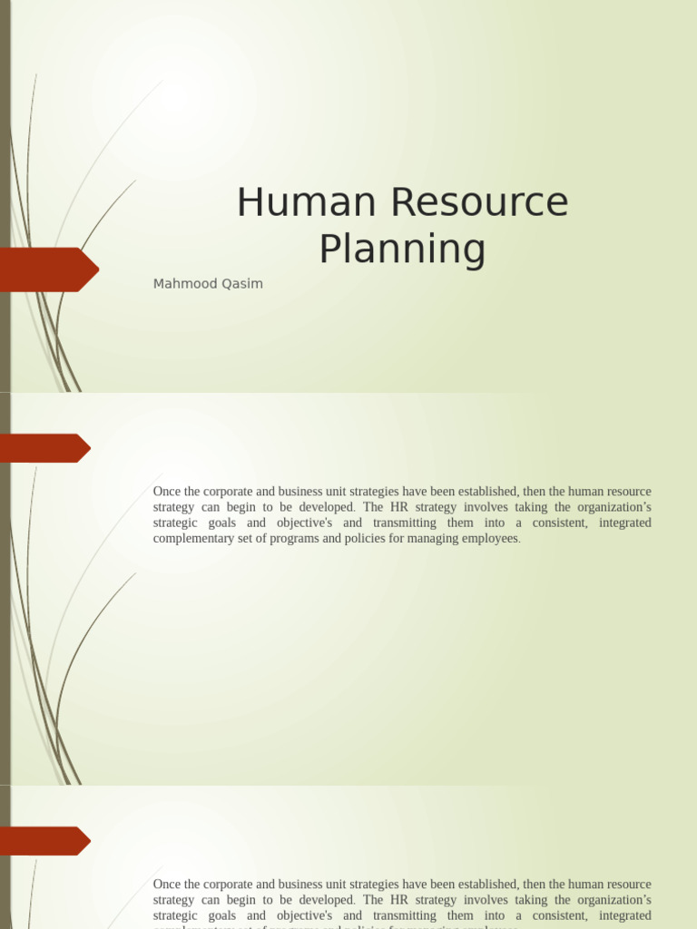 4 Human Resource Planning | PDF | Human Resource Management | Workplace