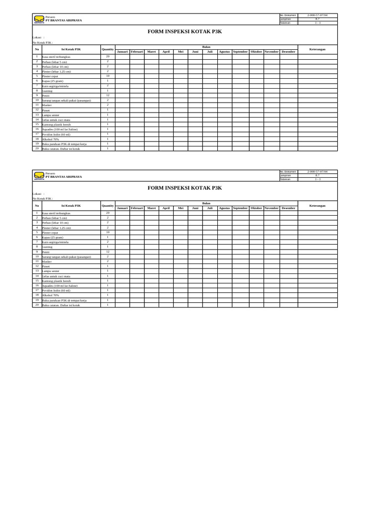 8 Isi Kotak p3k Rev1 | PDF