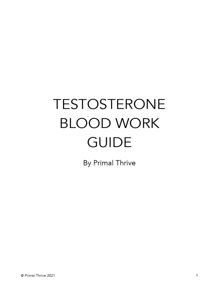 Testosterone Blood Work Guide | PDF | Testosterone | Medical Specialties